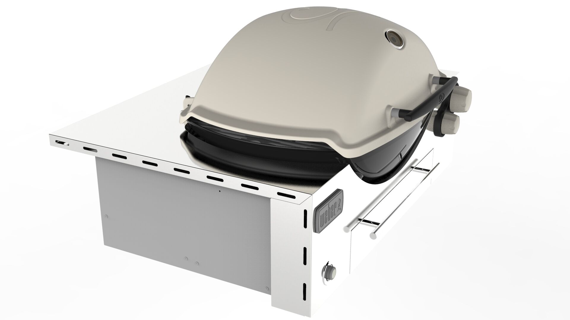 WEBER FAMILY Q PREMIUM BUILT IN BARBECUE BLACK (3600) - Barbeques.com.au