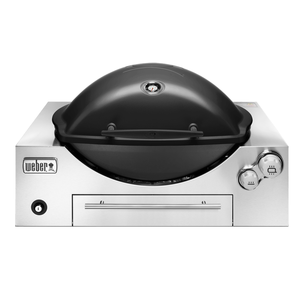 WEBER FAMILY Q PREMIUM BUILT IN BARBECUE BLACK (3600) - Barbeques.com.au